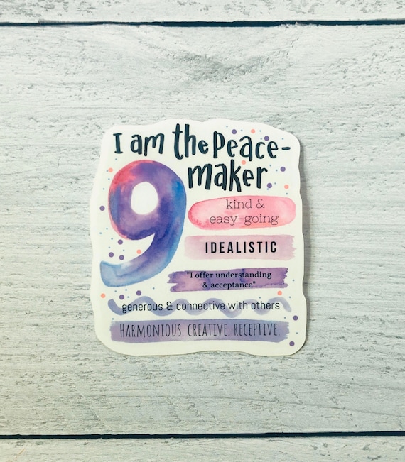 Enneagram 9 Sticker Type 9 Sticker Peacemaker Sticker for | Etsy