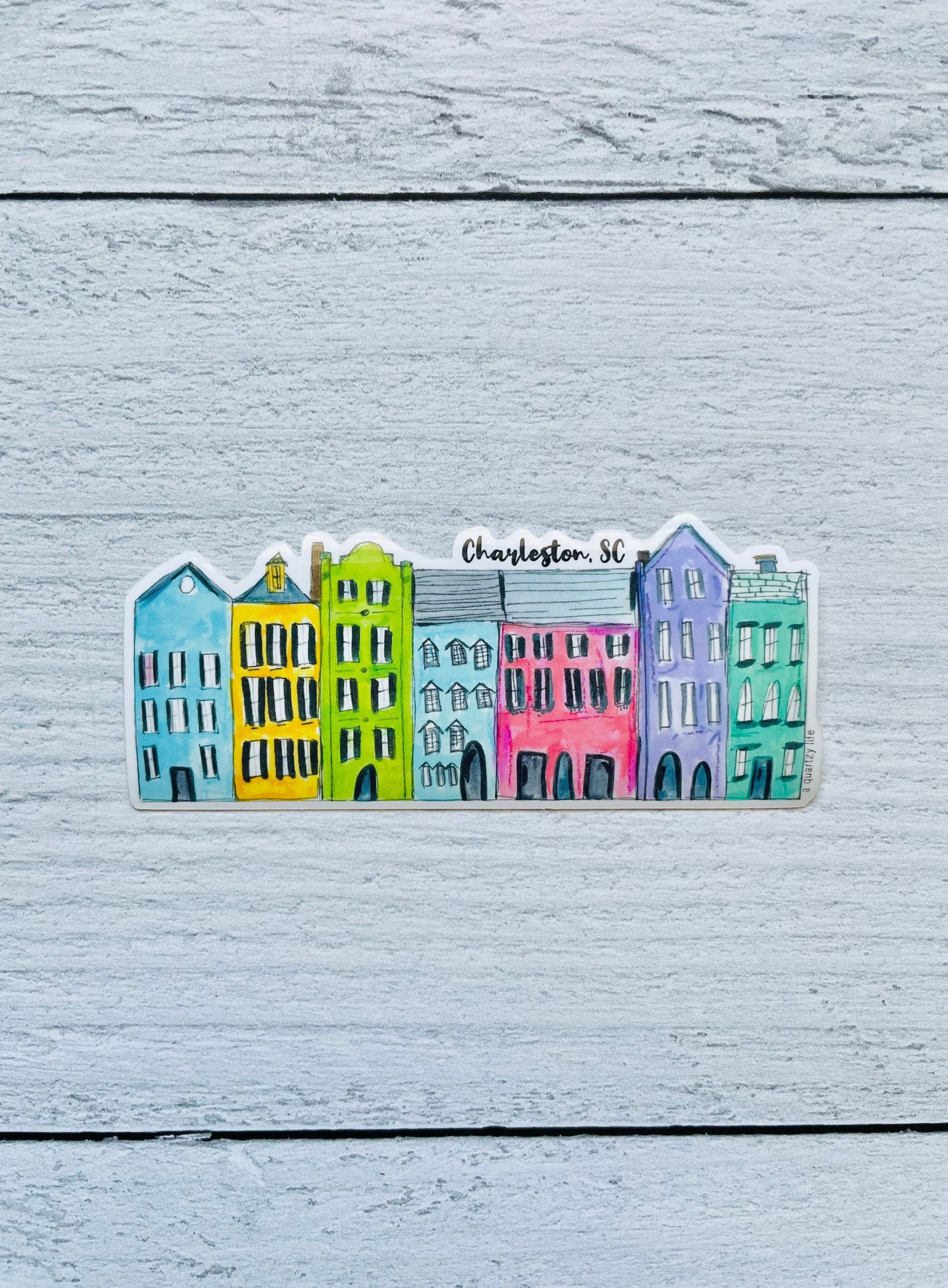 Charleston Sticker | Rainbow Row Sticker | Charleston South Carolina ...