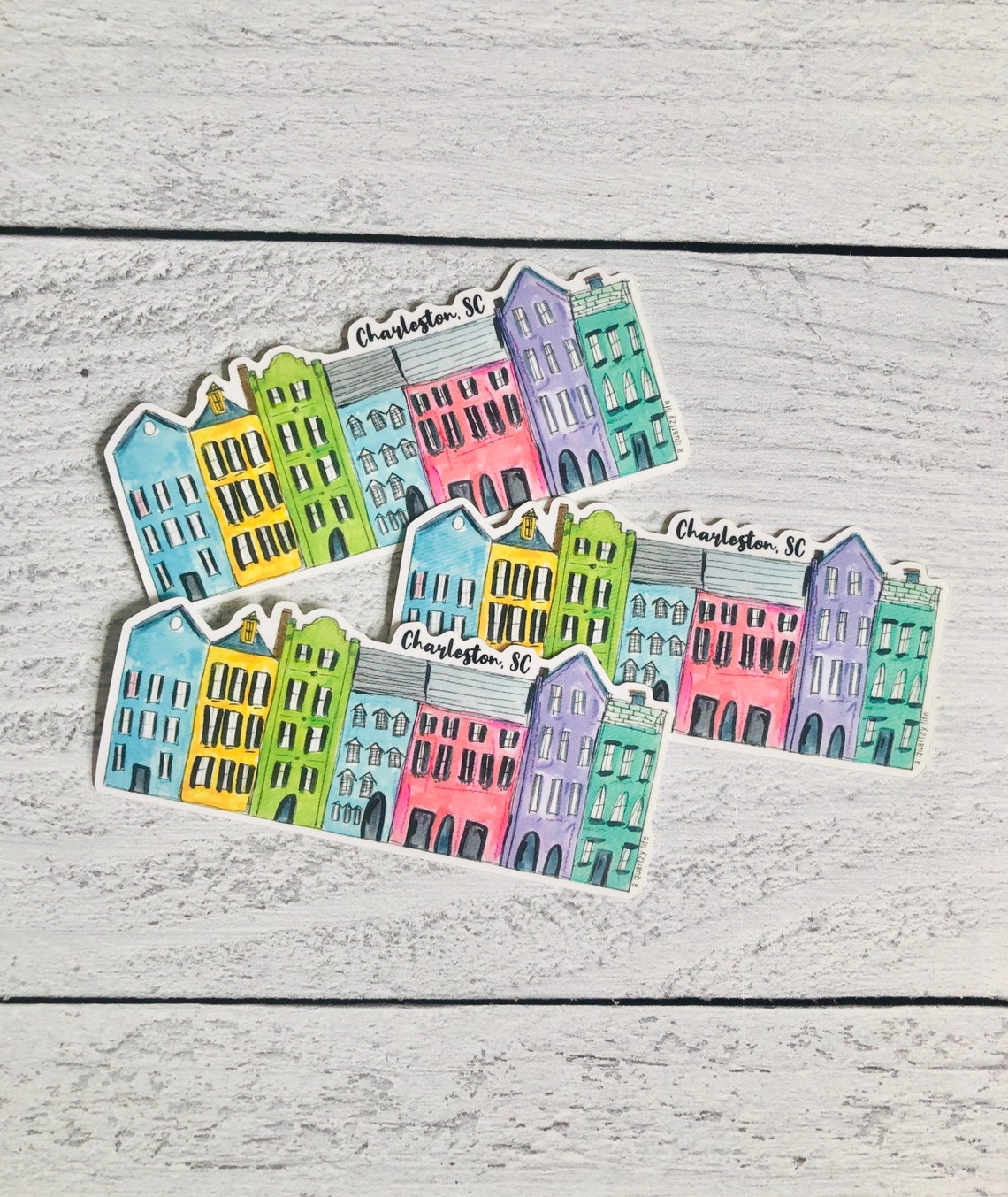 Charleston Sticker | Rainbow Row Sticker | Charleston South Carolina ...