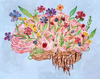 Watercolor Creative Brain Art Print Unframed 8x10 - Etsy