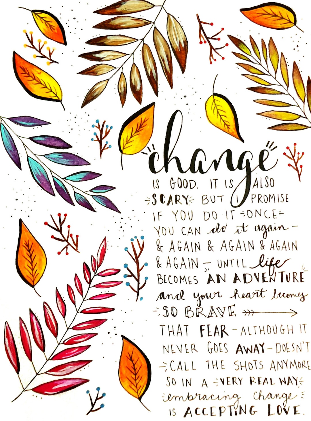 Encouraging Art Print | Change Art | Encouragement Decor - Etsy