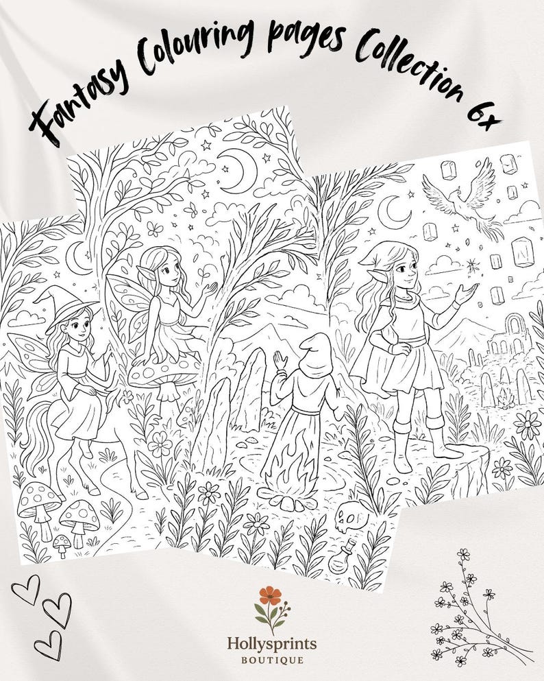 Fantasy Colouring Pages - Etsy