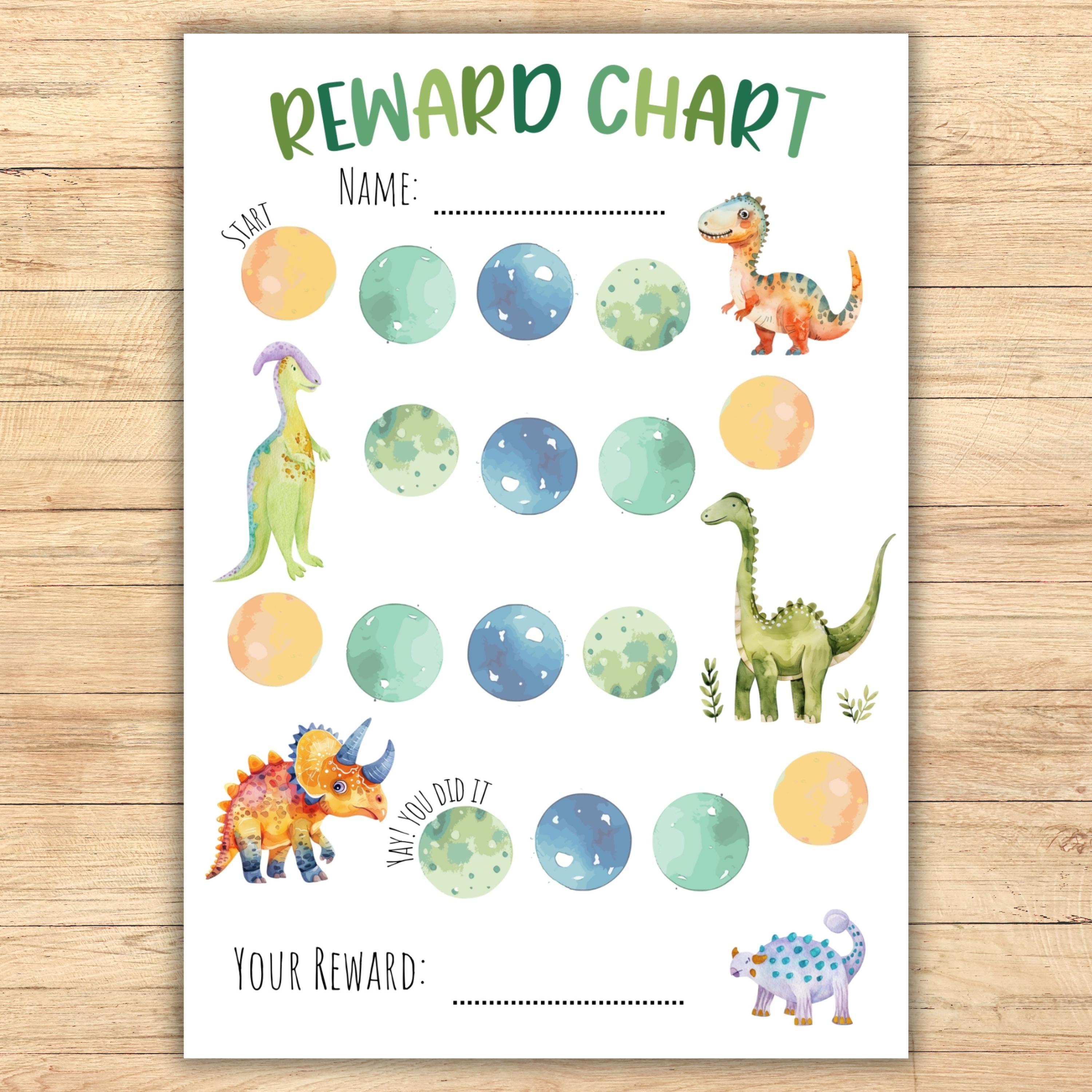 Dinosaur Printable Reward Chart Motivational Chart for Kids Children ...