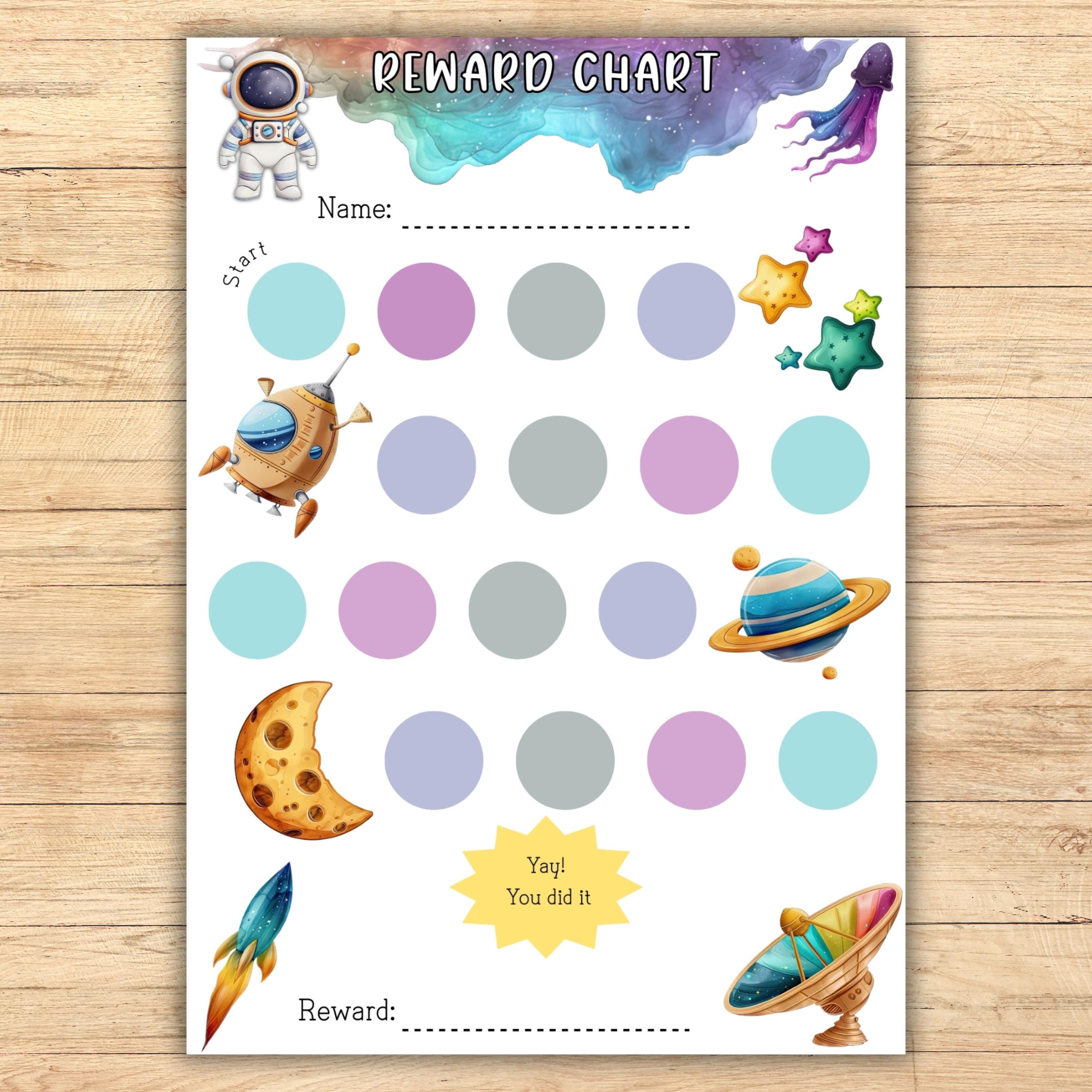 Printable Space Reward Chart Behaviour Charts Kids Routine Chore Chart ...