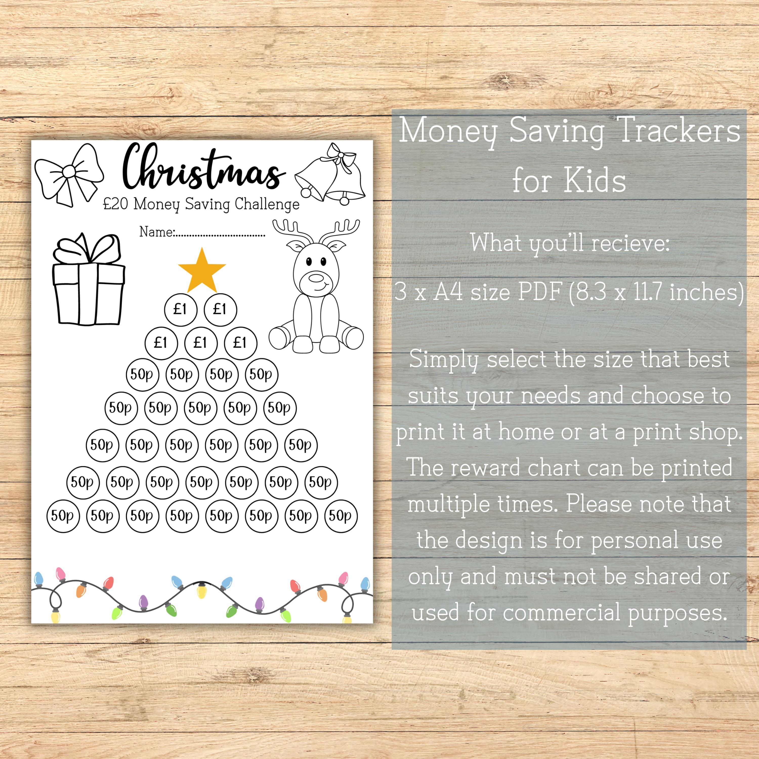 Kids Christmas Printable Money Saving Challenge UK Bundle Printable ...