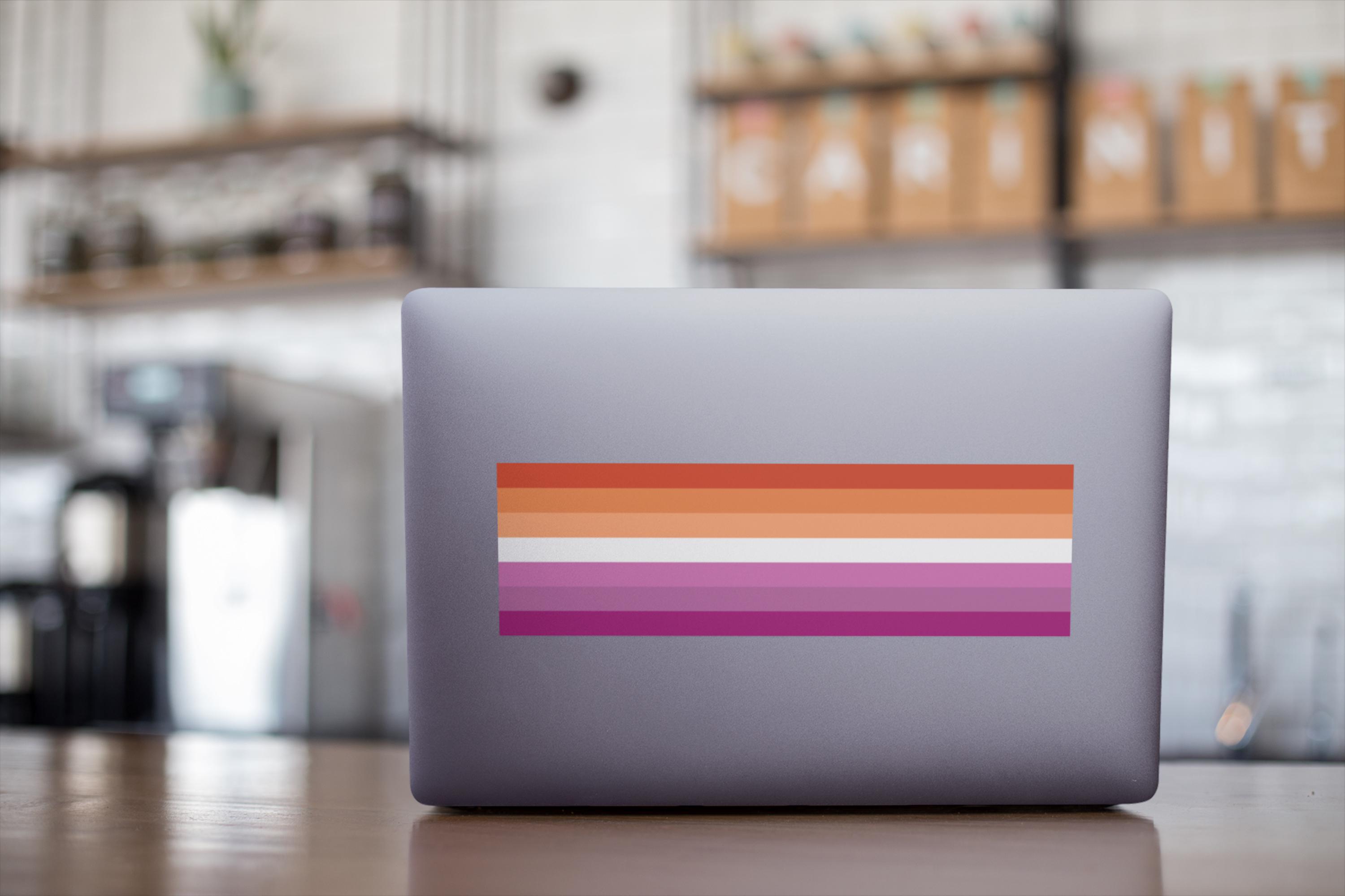 Lesbian Flag Bumper Sticker Lgbtq Flag Car Decoration Premium Auto Decal Laptop Sticker Pride