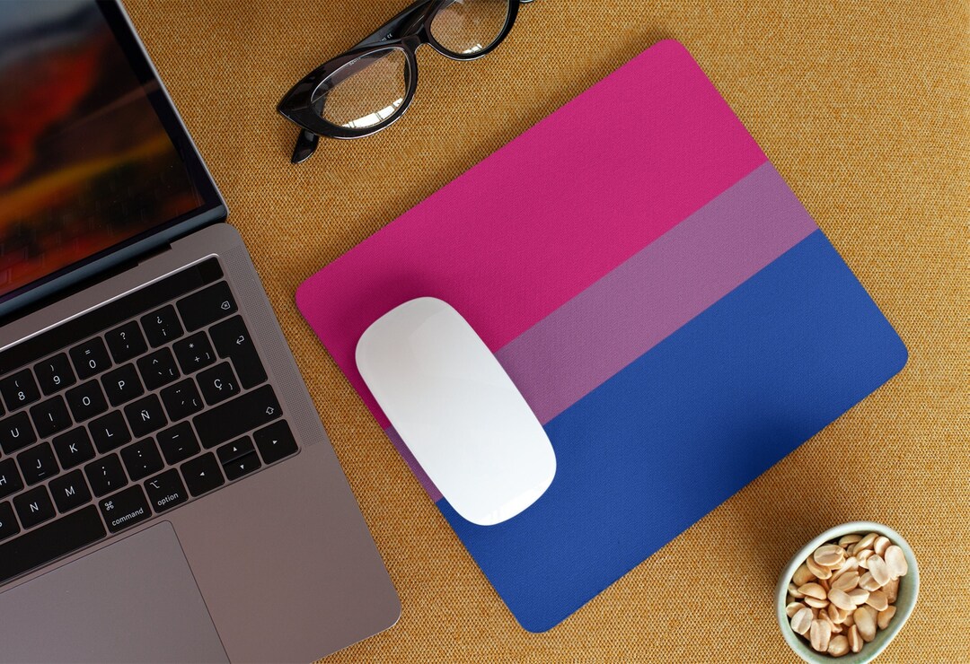 Bisexual Flag Gaming Mouse LGBT Pride Office Decor Rectangle Mouse Mat ...