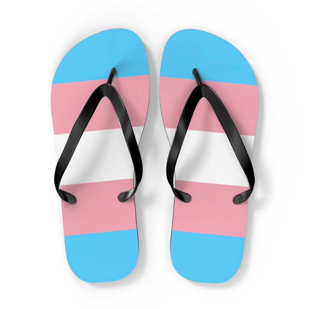 LGBT Pride Flip Flops Transgender Flag Thong Sandals Unisex Slip on ...