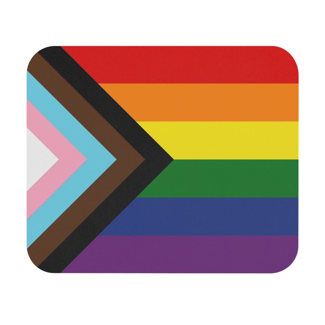 Mouse Pad, Progress Pride Flag Rectangle 9x8in LGBT Pride Flag, Office ...