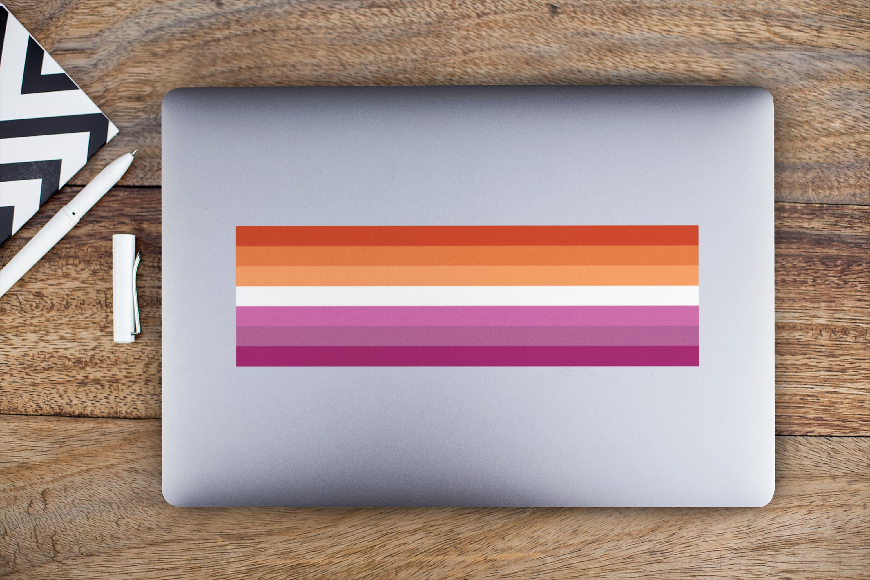 Lesbian Flag Bumper Sticker Lgbtq Flag Car Decoration Premium Auto Decal Laptop Sticker Pride