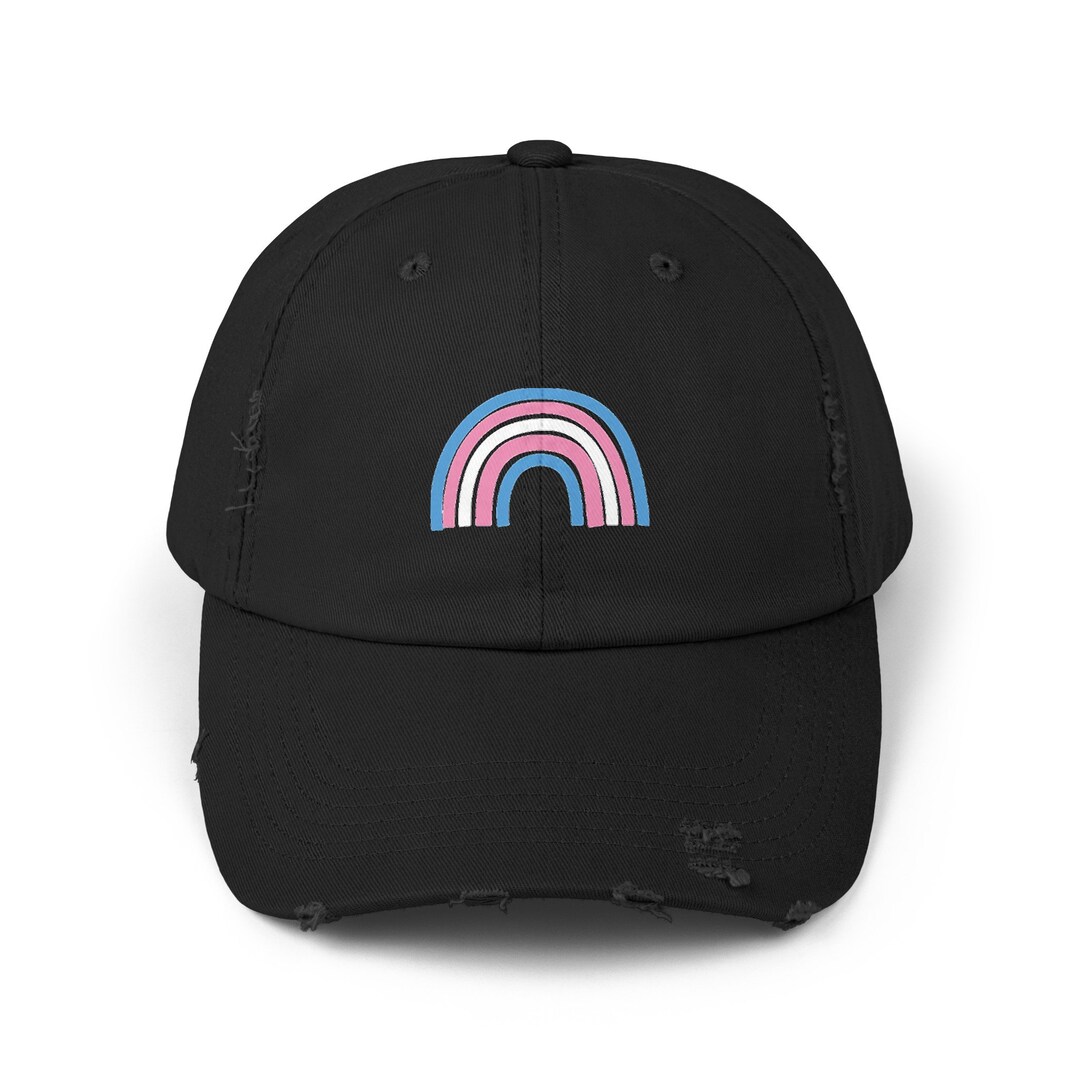 Gay Pride Hat: Transgender Flag Rainbow Unisex Distressed Hat, Perfect ...