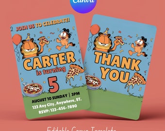 Printable Garfield Movie Birthday Party Invitation, Editable Garfield ...