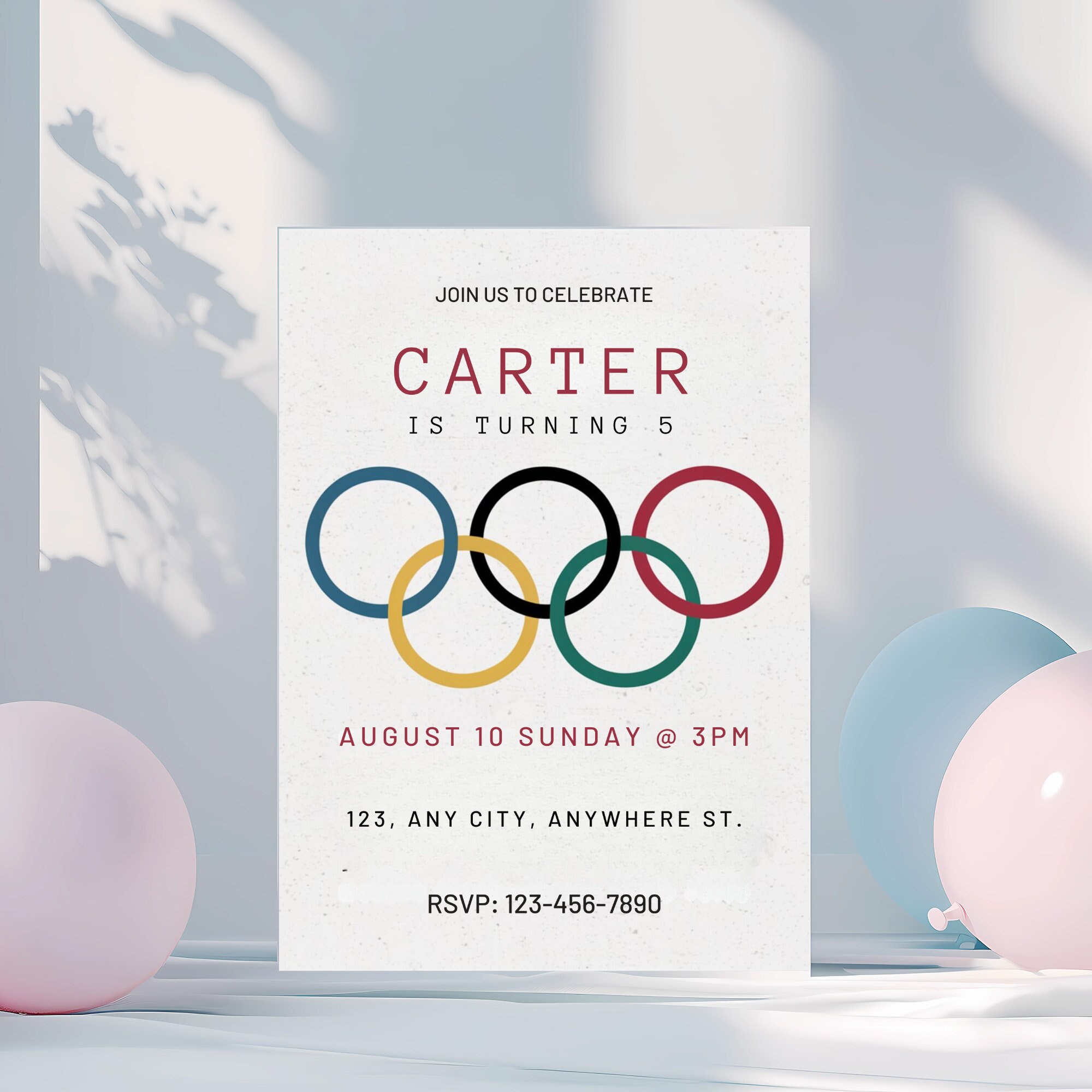 Olympics Birthday Invitation Template Olympic Birthday Invitation ...