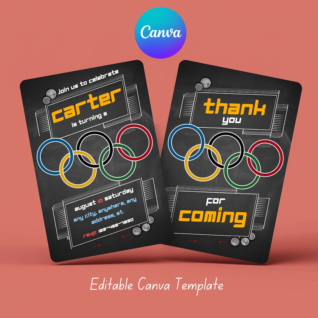 Olympics Birthday Invitation Template Olympic Birthday Invitation ...