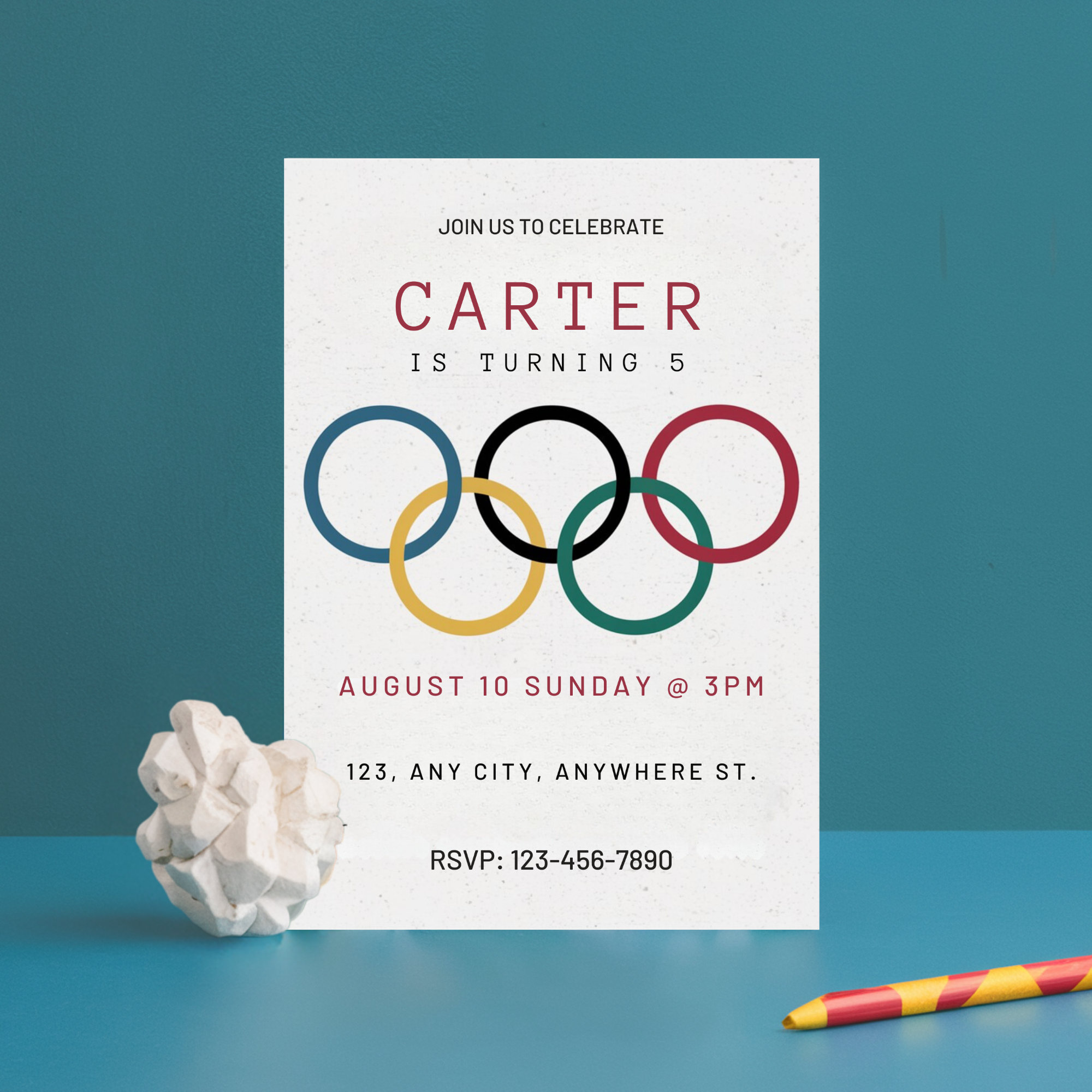 Olympics Birthday Invitation Template Olympic Birthday Invitation ...