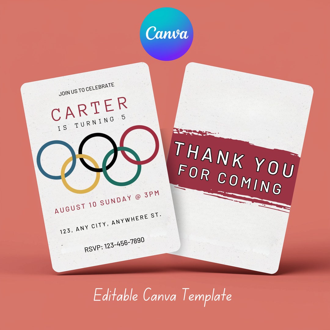 Olympics Birthday Invitation Template Olympic Birthday Invitation ...