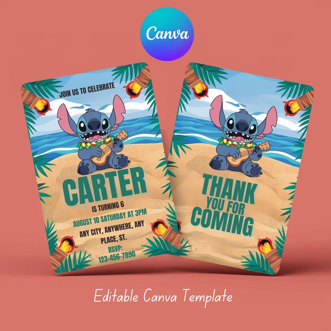 Stitch Invitation, Stitch Birthday Invitation, Lilo and Stitch, Lilo ...