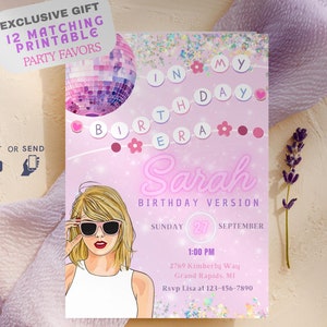 Editable Taylor Ts Birthday Invitation | Digital ‘in My Birthday Era ...