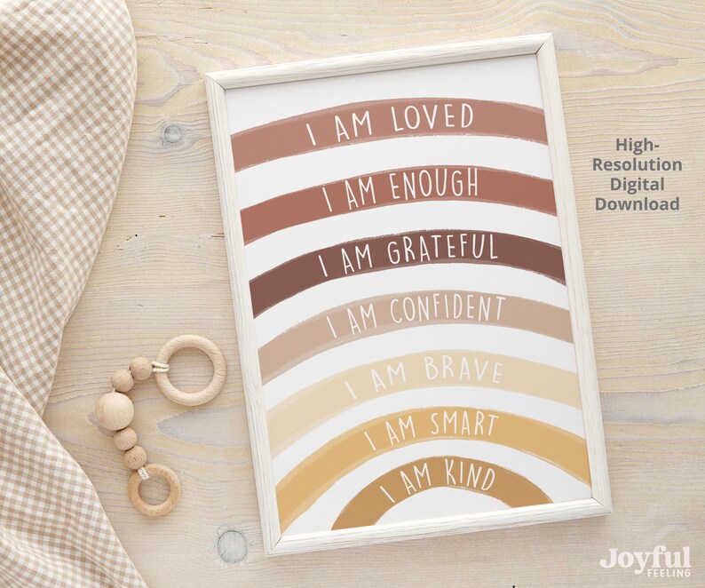 Printable Affirmation Poster for Kids Boho Earth Tone Wall Art Digital ...