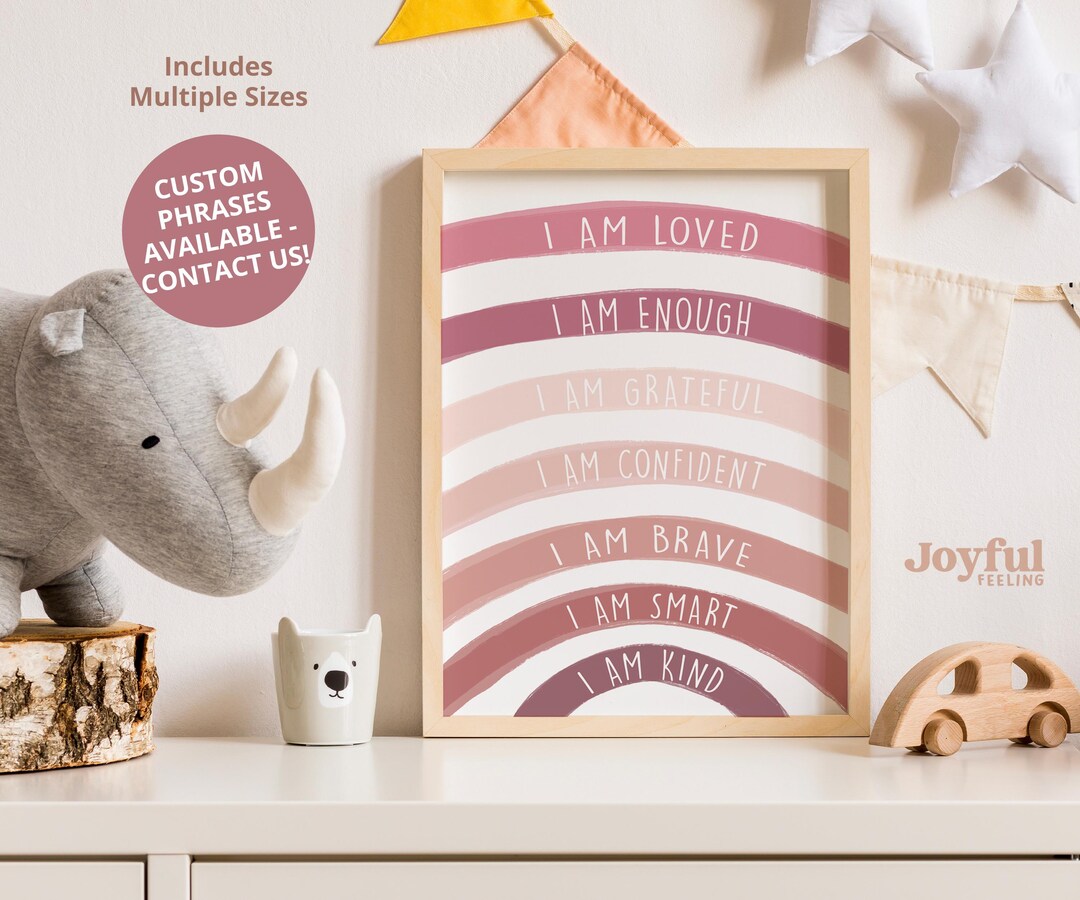 Printable Affirmation Poster for Kids Boho Pink Tones Wall Art Digital ...