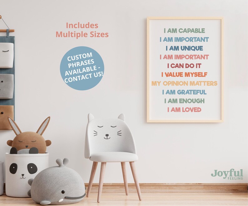 Printable Affirmation Poster for Kids Boho Motivational Wall Art ...