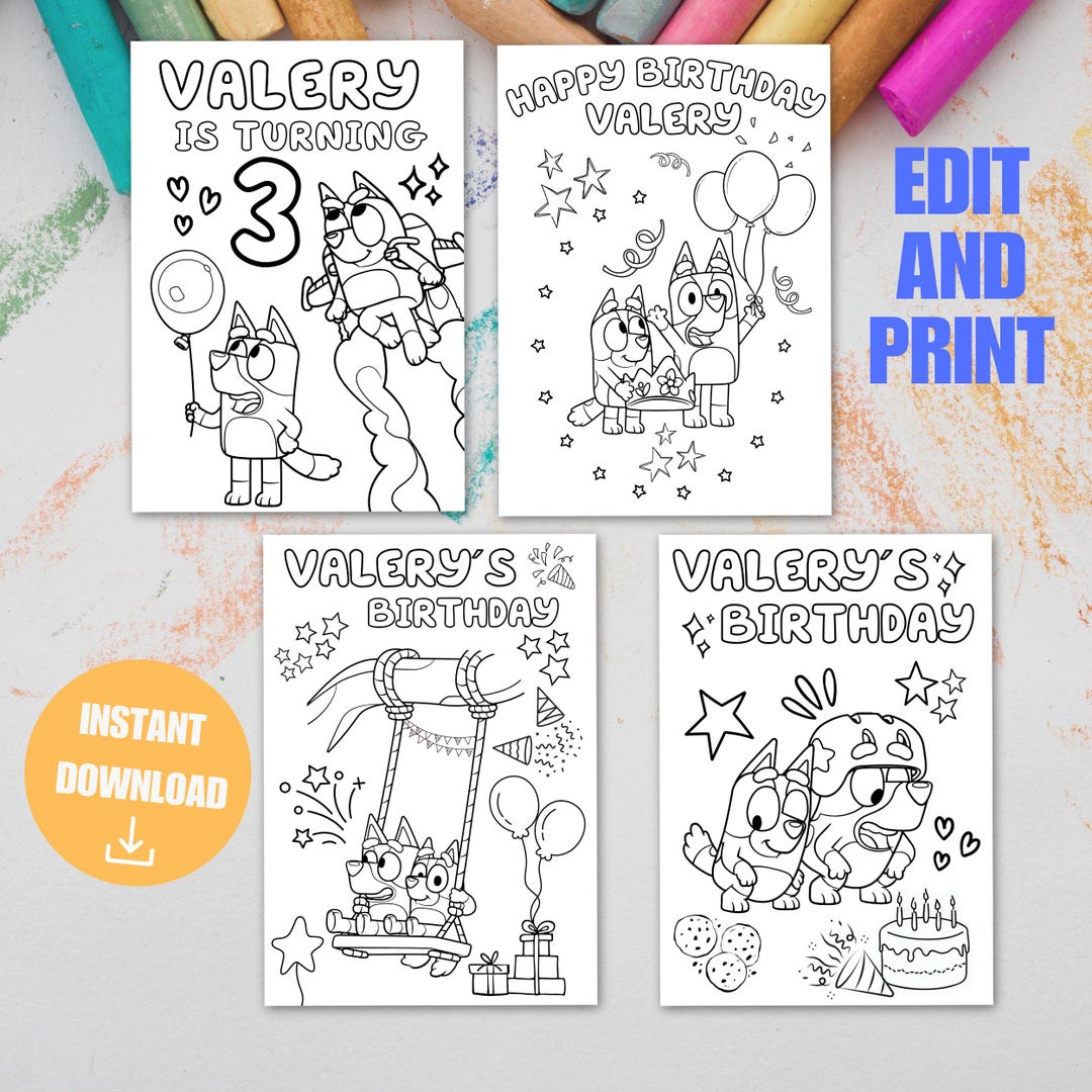 Blue Dog Coloring Pages, Digital Download, Printable Coloring Book ...