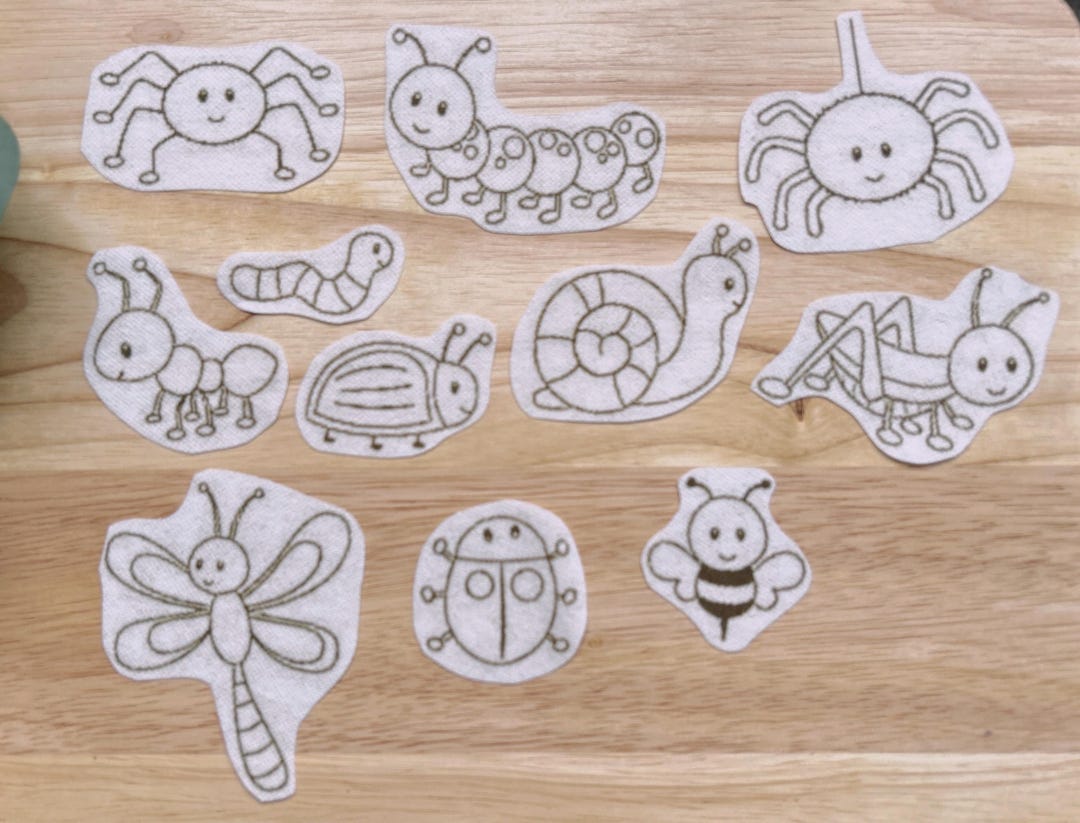 Bugs and Grubs and Insects Stick and Stitch Embroidery 11 Medium ...