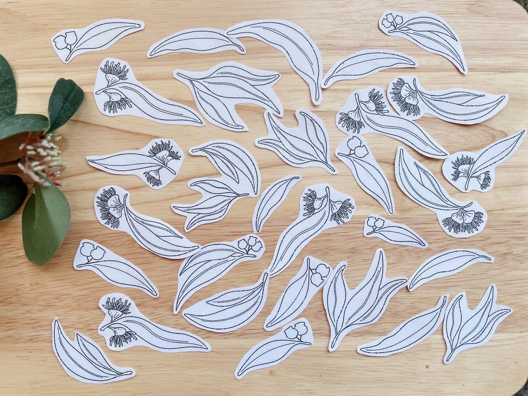 Gum Leaves Australian Flora Stick and Stitch Embroidery Patterns, DIY ...