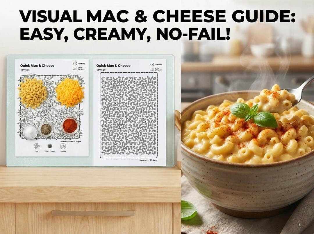Creamy Quick Mac & Cheese - Visual Prep Sheet, No Measuring - Etsy