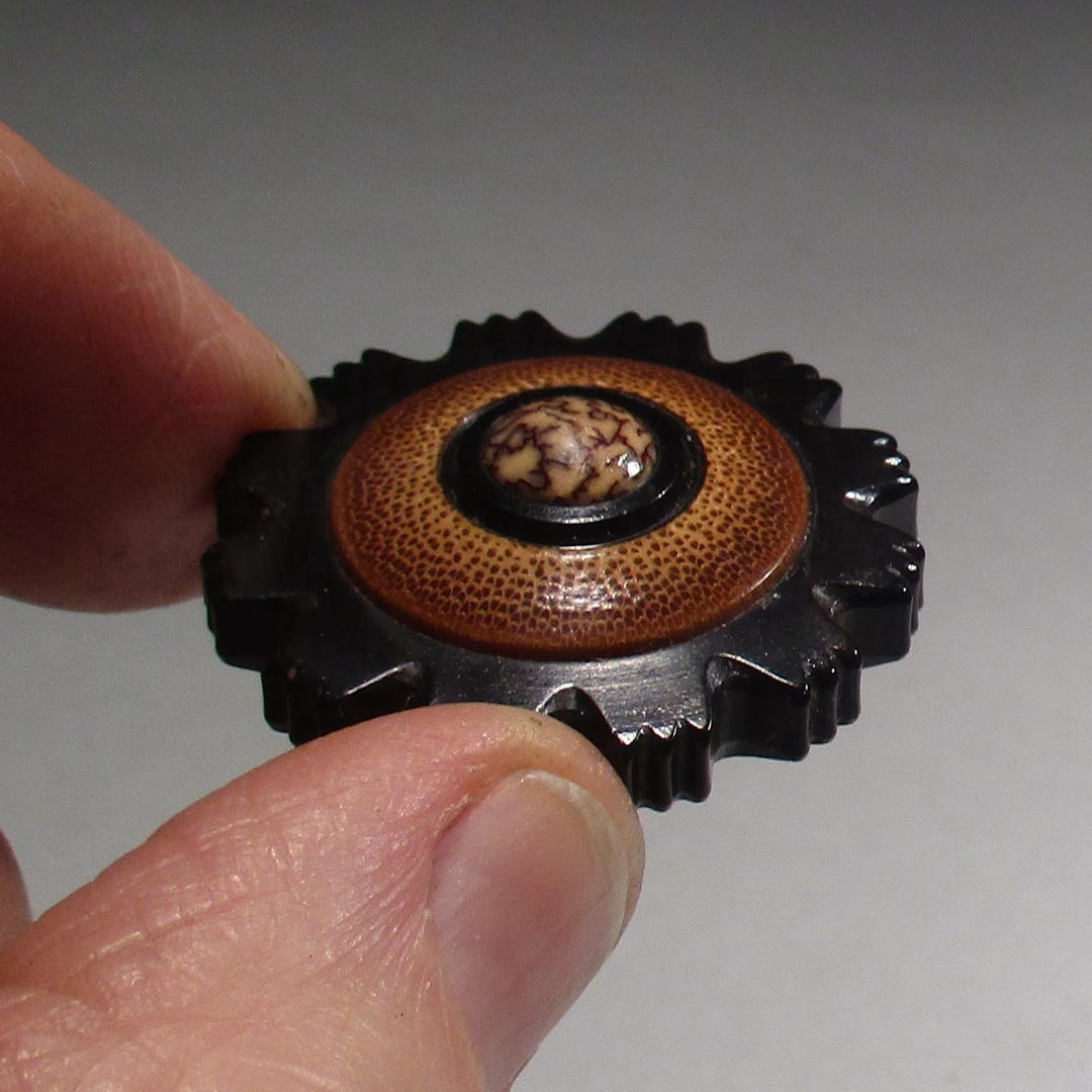 Ornamental Button With Betel Nut & Bamboo - Etsy