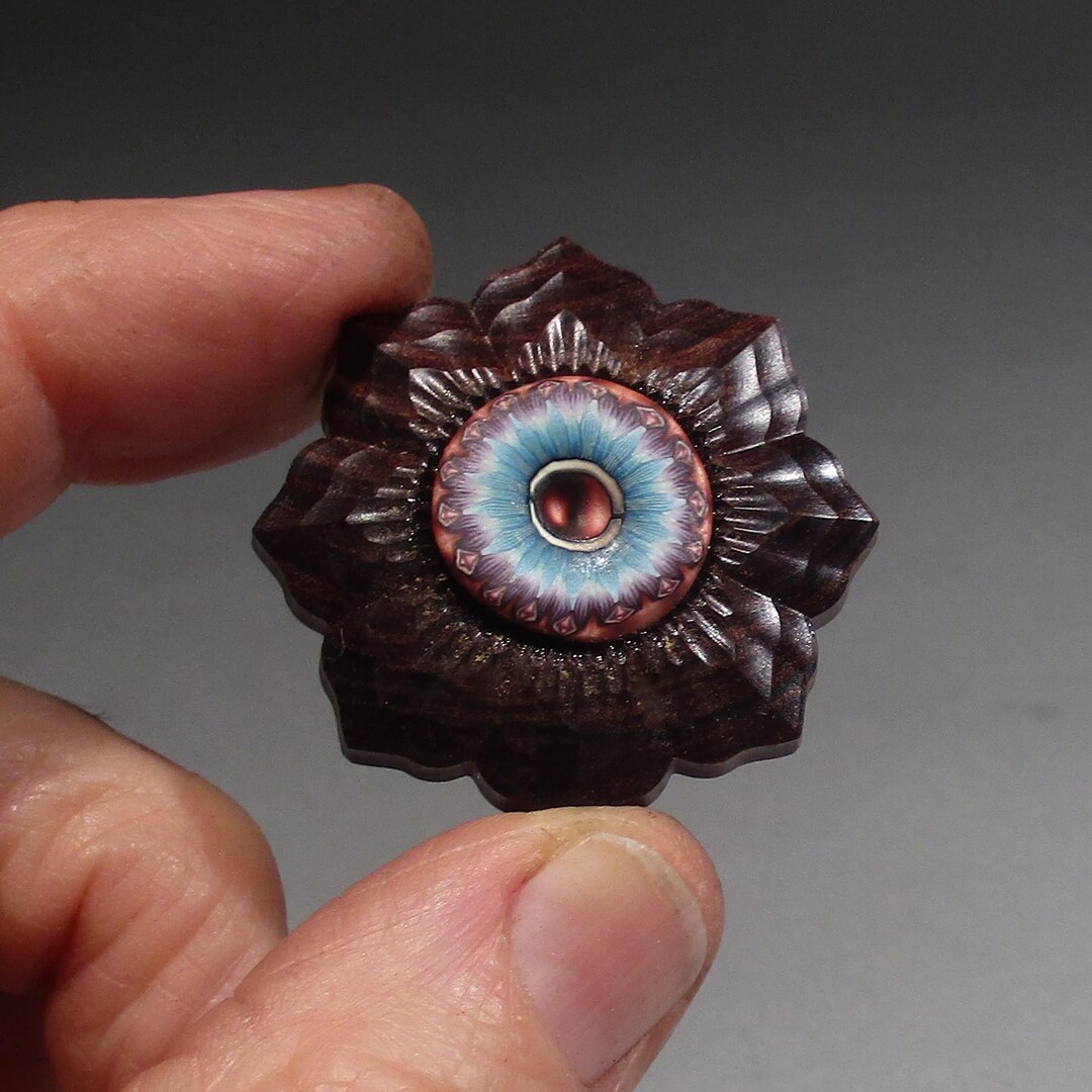 Polymer Clay & Cocus Wood Button - Etsy