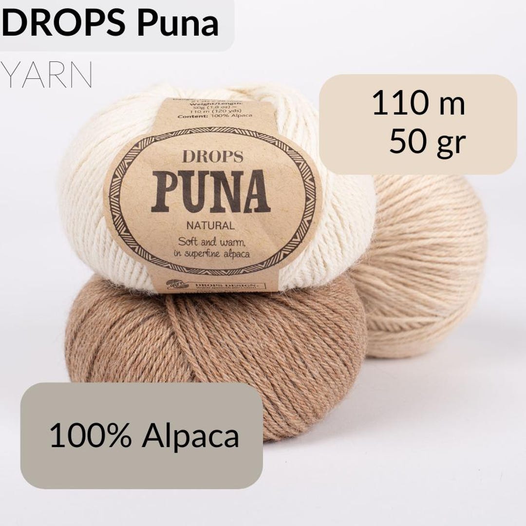 DROPS Puna 100% Alpaca DK Yarn for Knitting & Crochet - Etsy