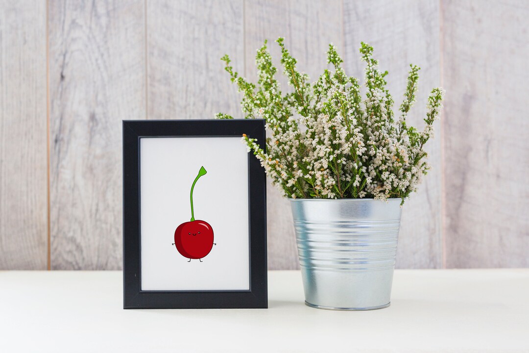 Cute Cherry Canvas Wraps, Vertical Frame, Cherry Wall Art, Kitchen ...