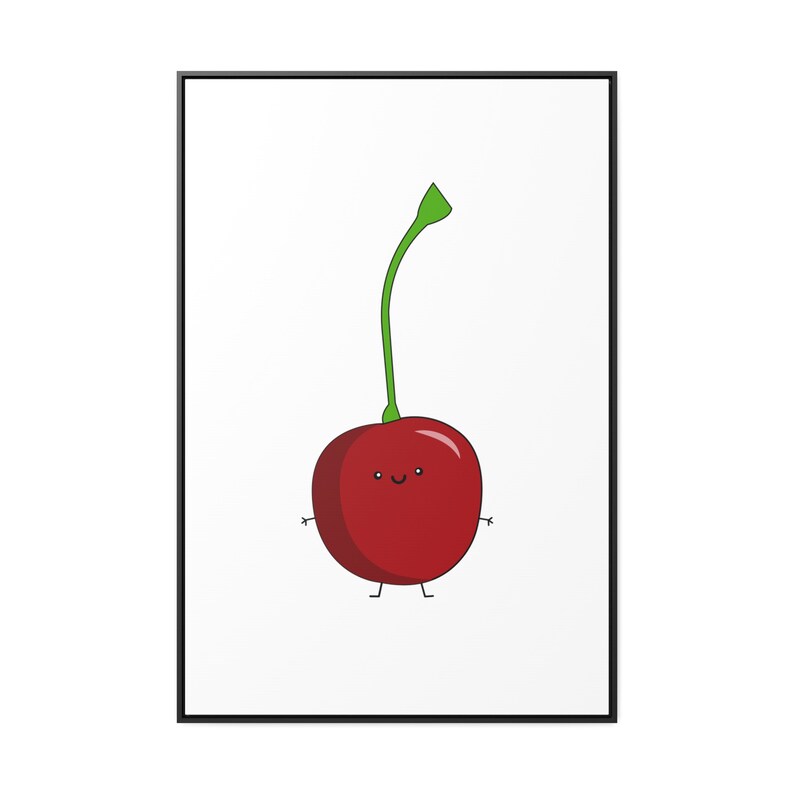 Cute Cherry Canvas Wraps, Vertical Frame, Cherry Wall Art, Kitchen ...
