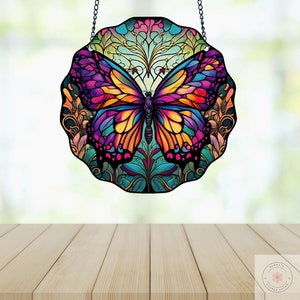 Butterfly Stained Glass Effect Acrylic Suncatcher, Unique Christmas ...