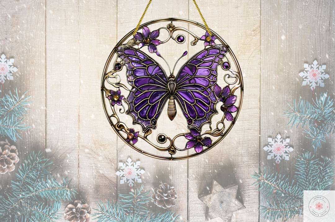 Butterfly Stained Glass Effect Acrylic Suncatcher, Unique Christmas ...