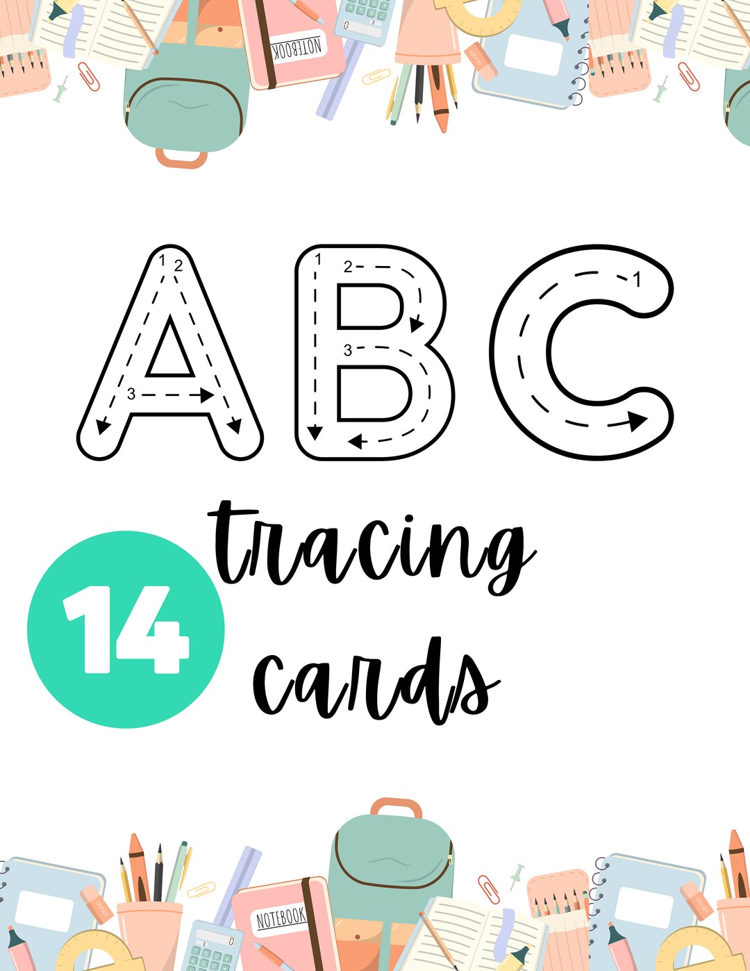 ABC Tracing Cards for Kids - Etsy