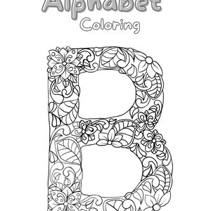 Alphabet Coloring Book, A-Z, Flowers Style - Etsy