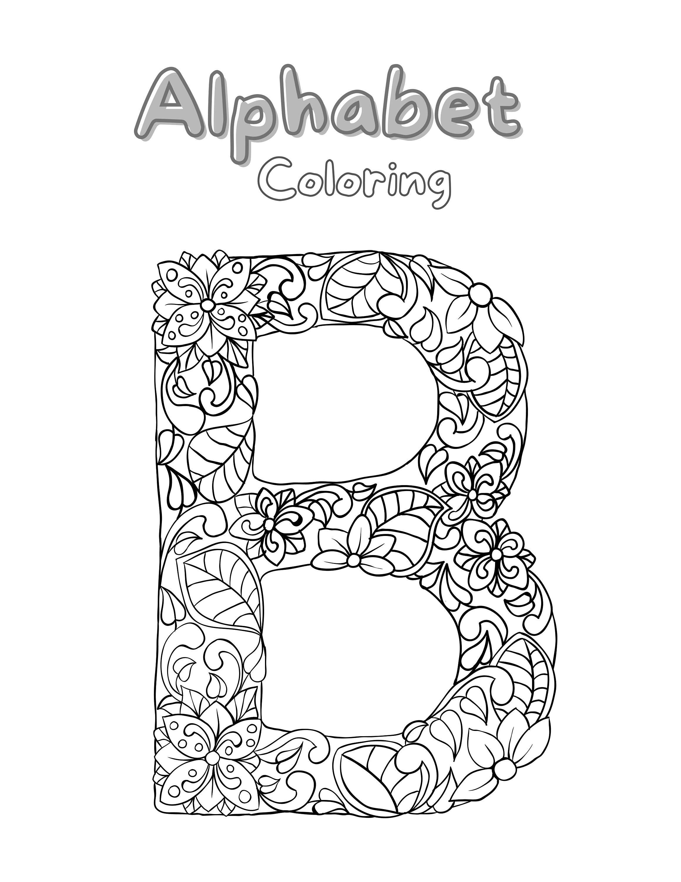 Alphabet Coloring Book, A-Z, Flowers Style - Etsy
