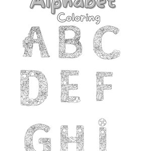 Alphabet Coloring Book, A-Z, Flowers Style - Etsy