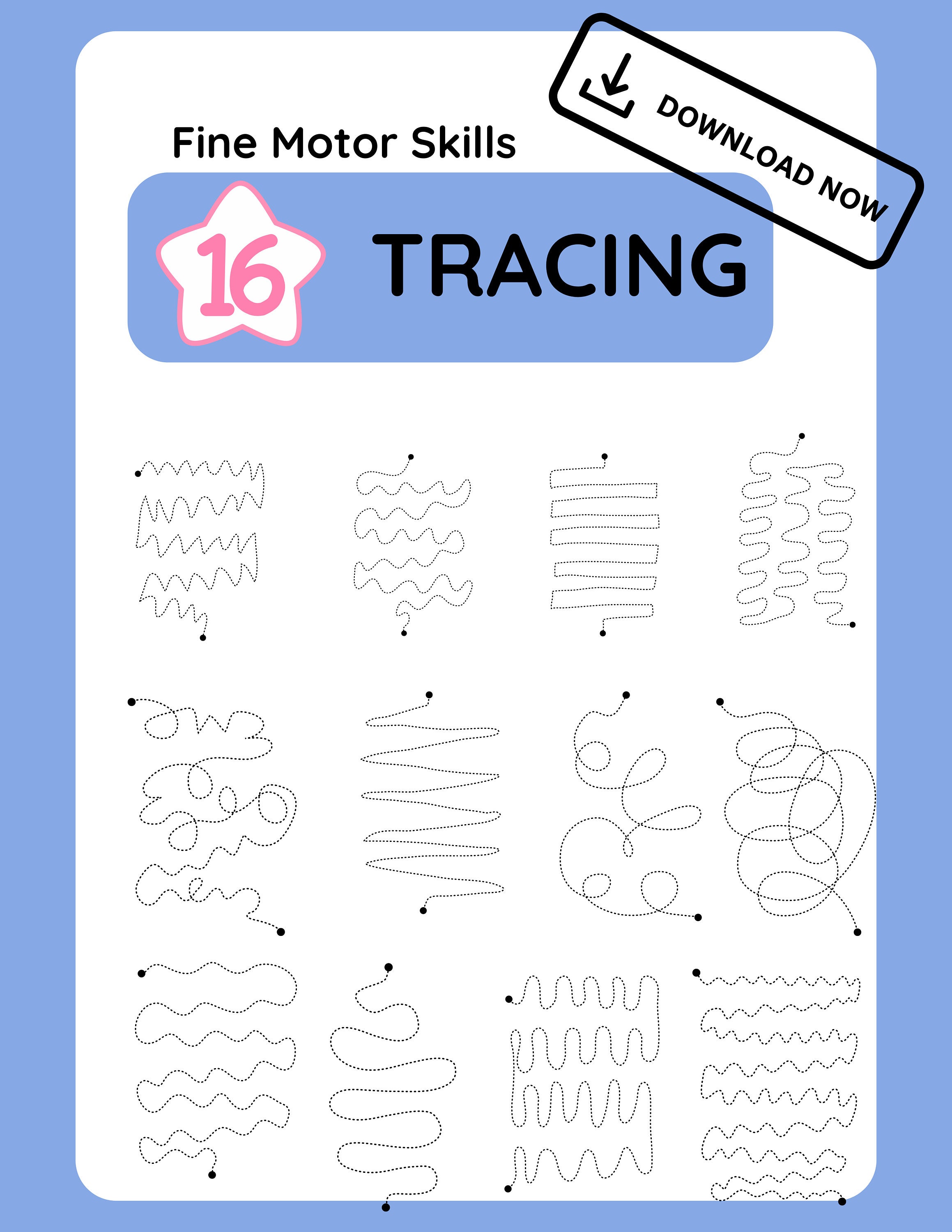 Fine Motor Skills Tracing, 16 Kinds - Etsy