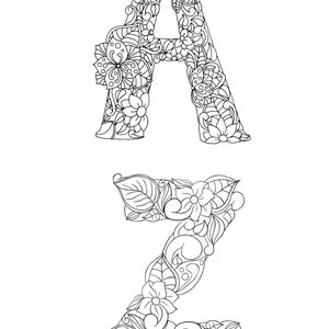 Alphabet Coloring Book, A-Z, Flowers Style - Etsy
