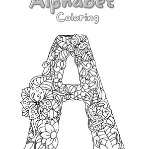 Alphabet Coloring Book, A-Z, Flowers Style - Etsy