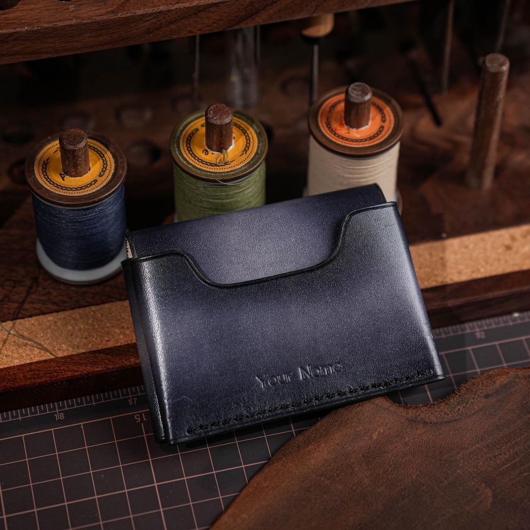 Patina Leather Bifold Card Wallet, Custom Bifold Leather Wallet ...
