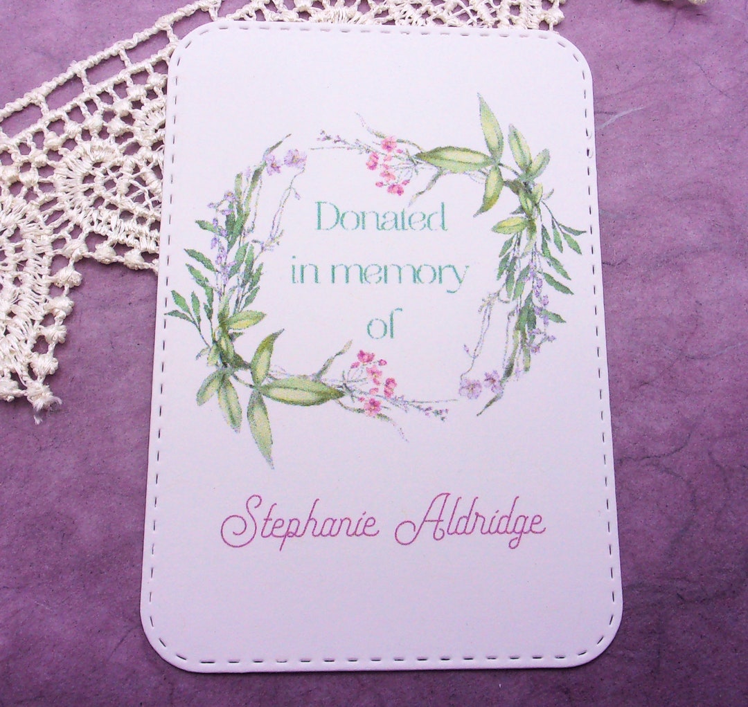 Donated in Memory of Personalized Bookplate Set of 10 Adhesive Peel and ...