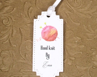 Hand Knit Tags Set of 15 Personalized Store Tags | Etsy