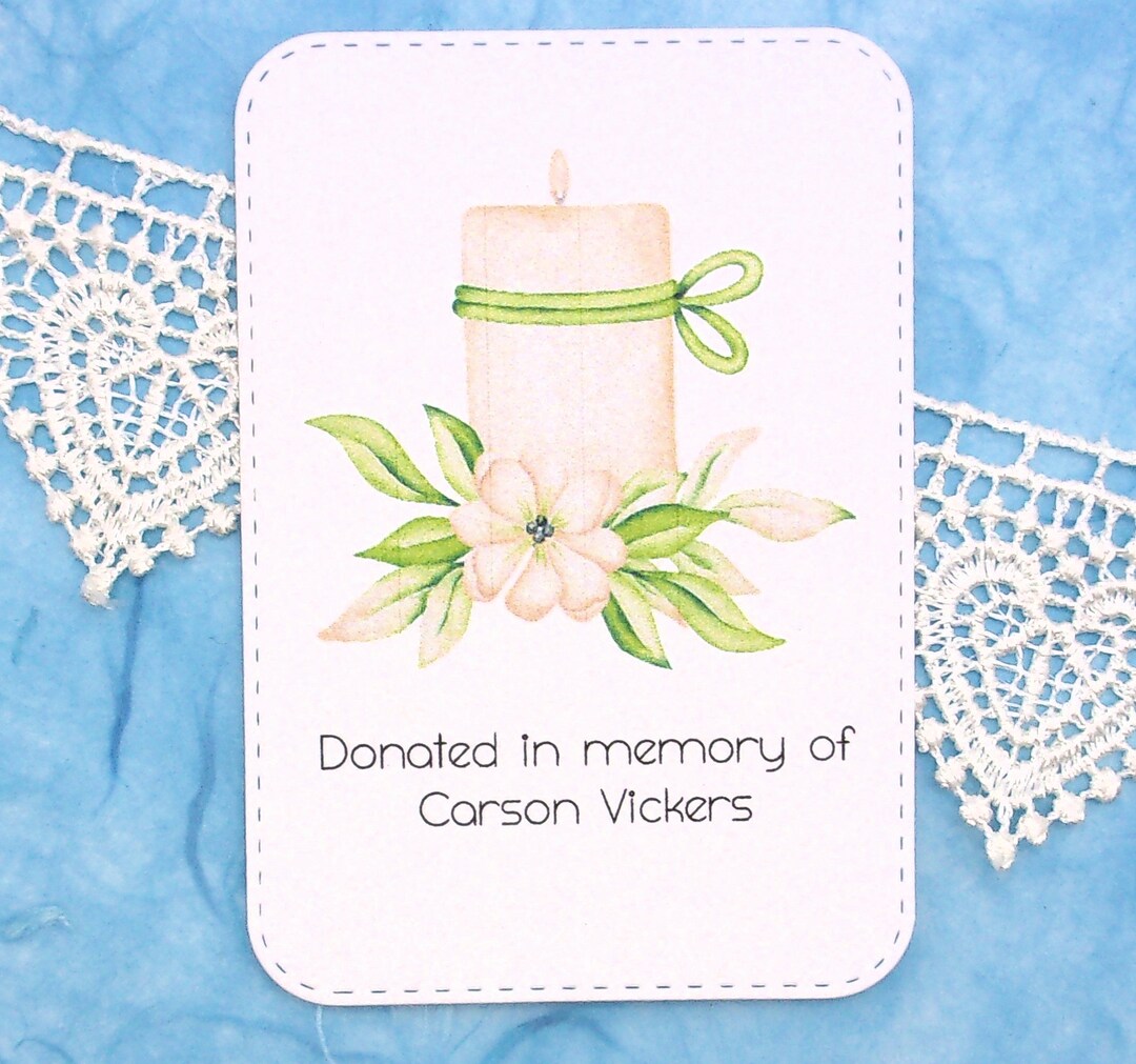 Donated in Memory of Personalized Bookplate - Set of 10 - Adhesive ...