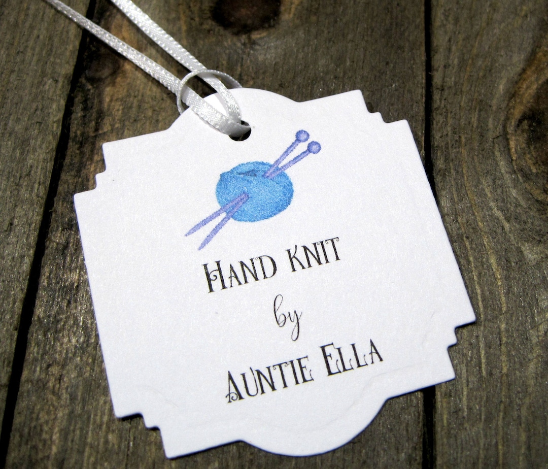 Hand Knit Tags Set of 15 Personalized Store Tags Handmade Hand Made ...