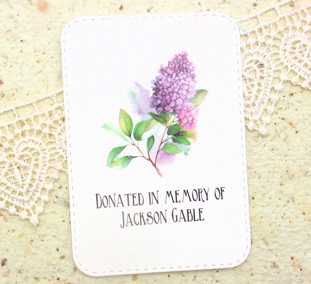 Donated in Memory of Personalized Bookplate Set of 10 Adhesive Peel and ...