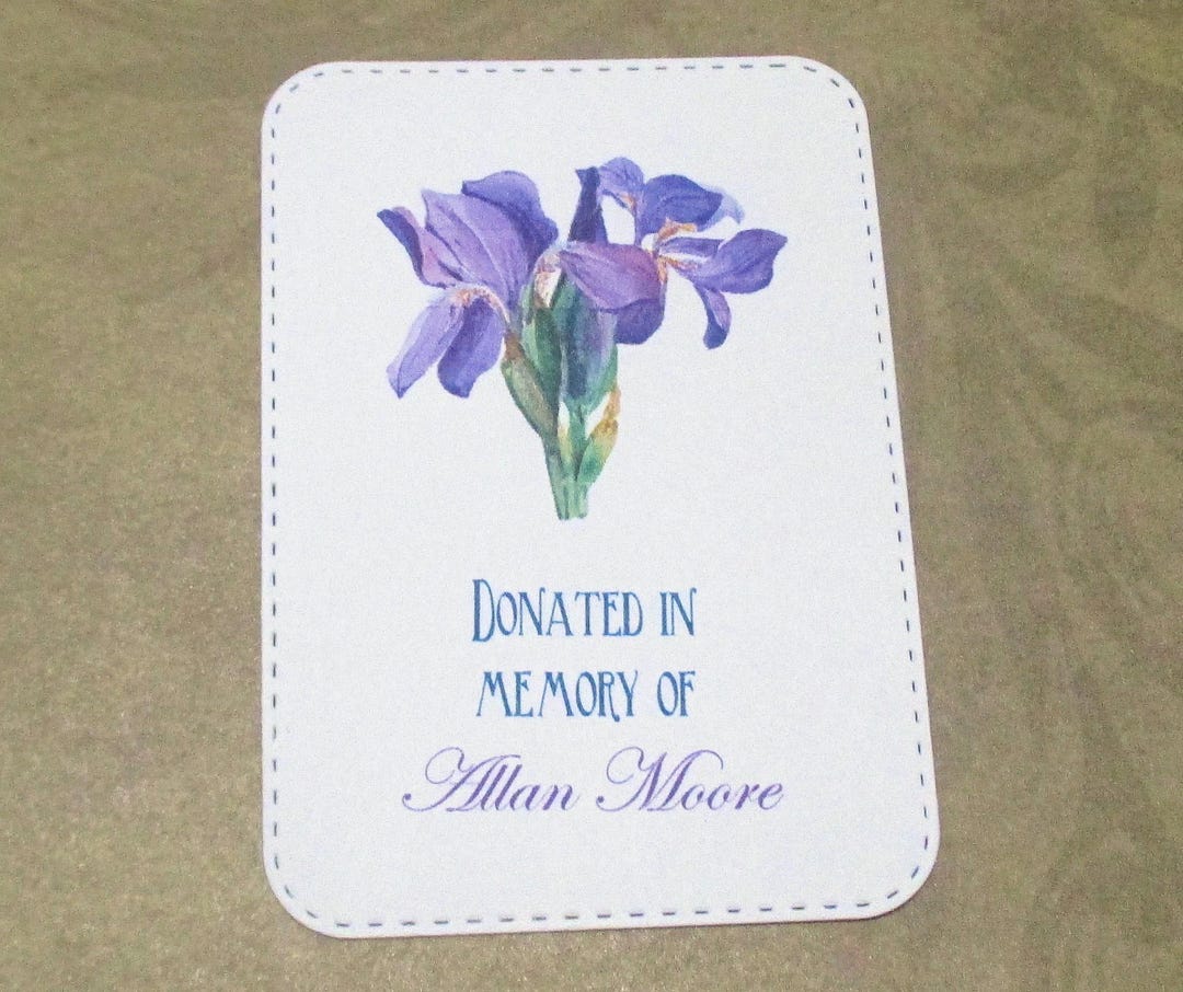Donated in Memory of Personalized Bookplate - Set of 10 - Adhesive ...